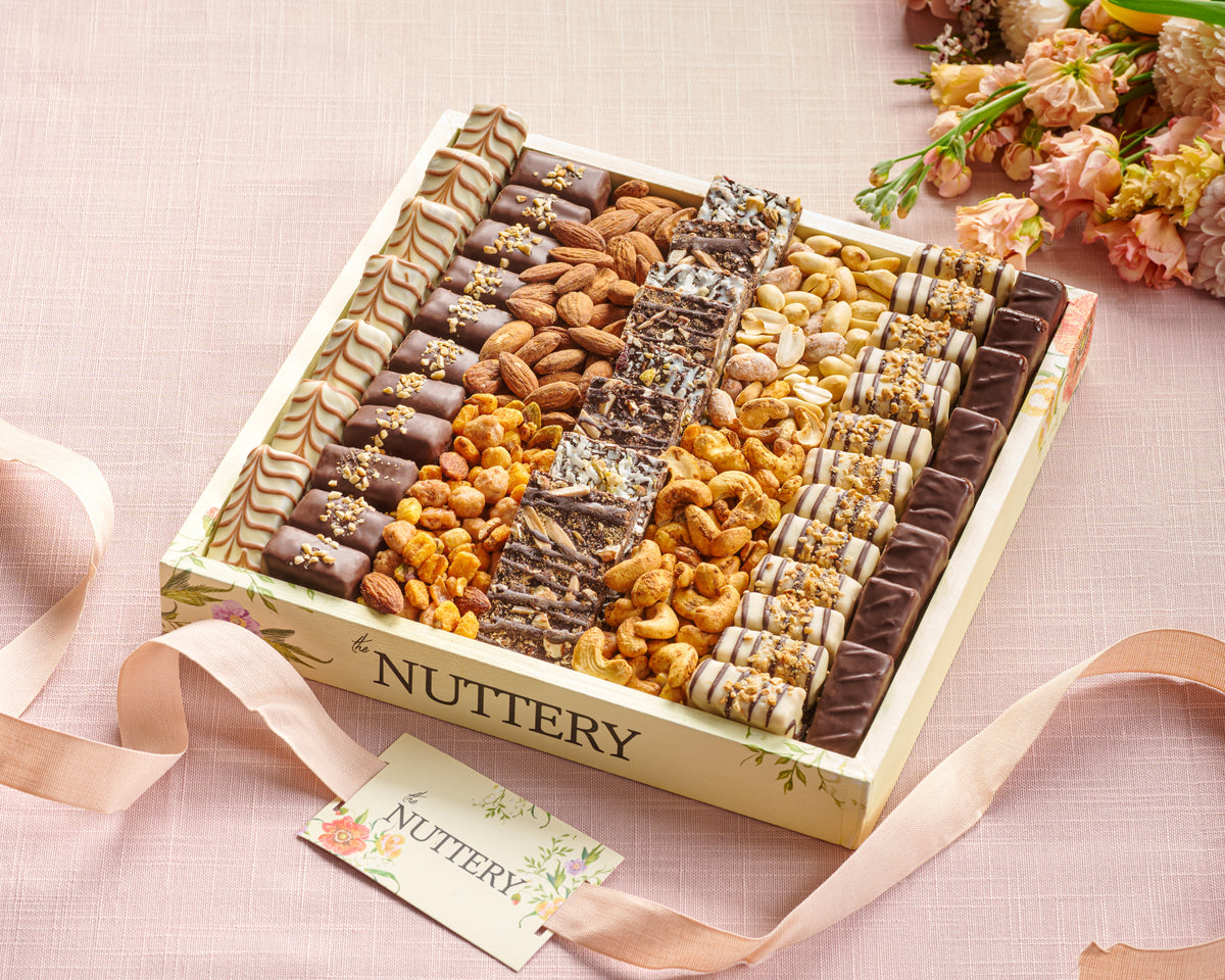 Nuttery Floral Assorted Chocolates & Nuts Tray — The Nuttery