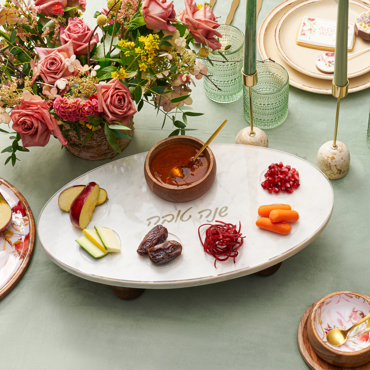 Marble Simanim Tray | Exclusive Rosh Hashana Gift — The Nuttery