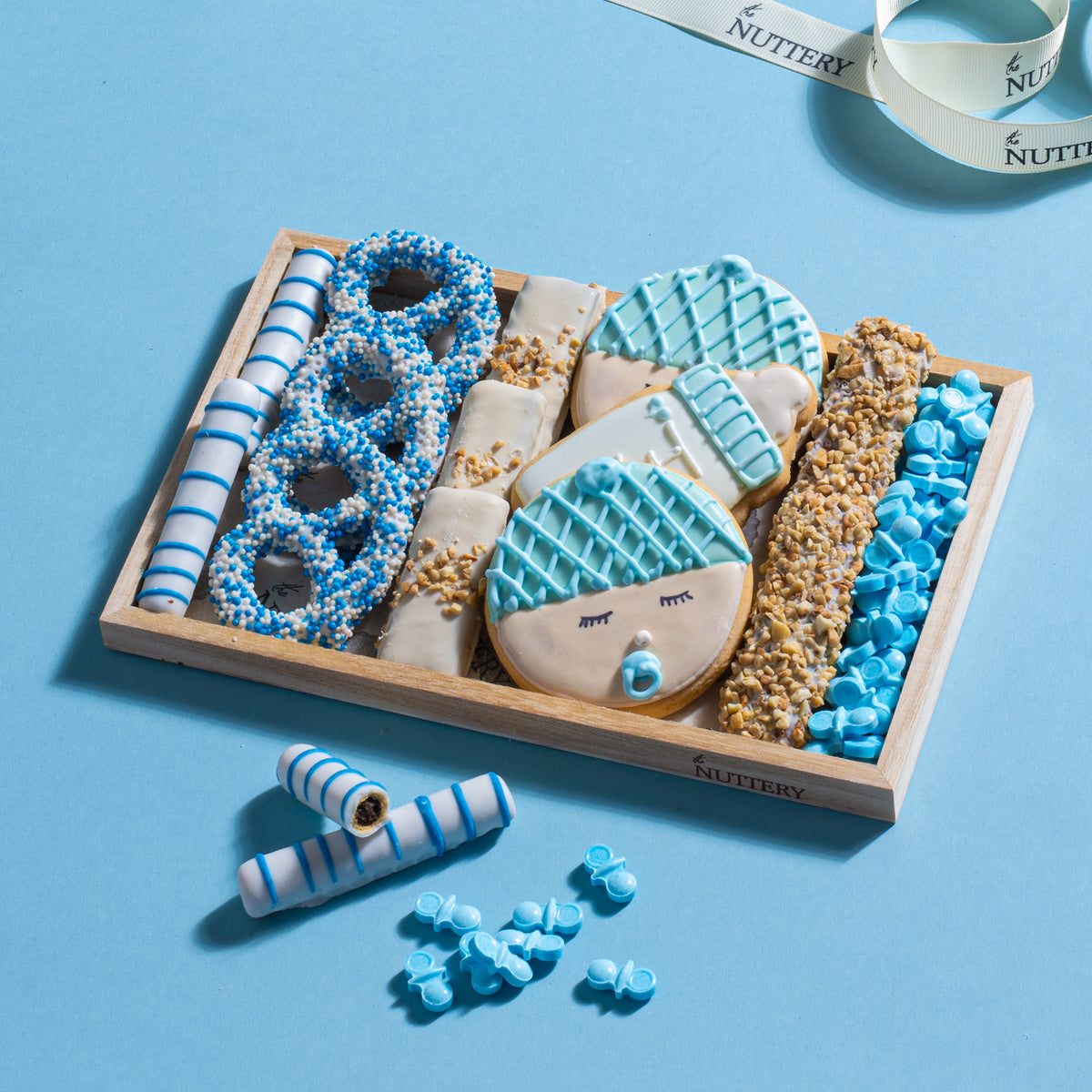 Nuttery ''It's a Boy'' Chocolate and Candy Platter- Small Wood Tray ...