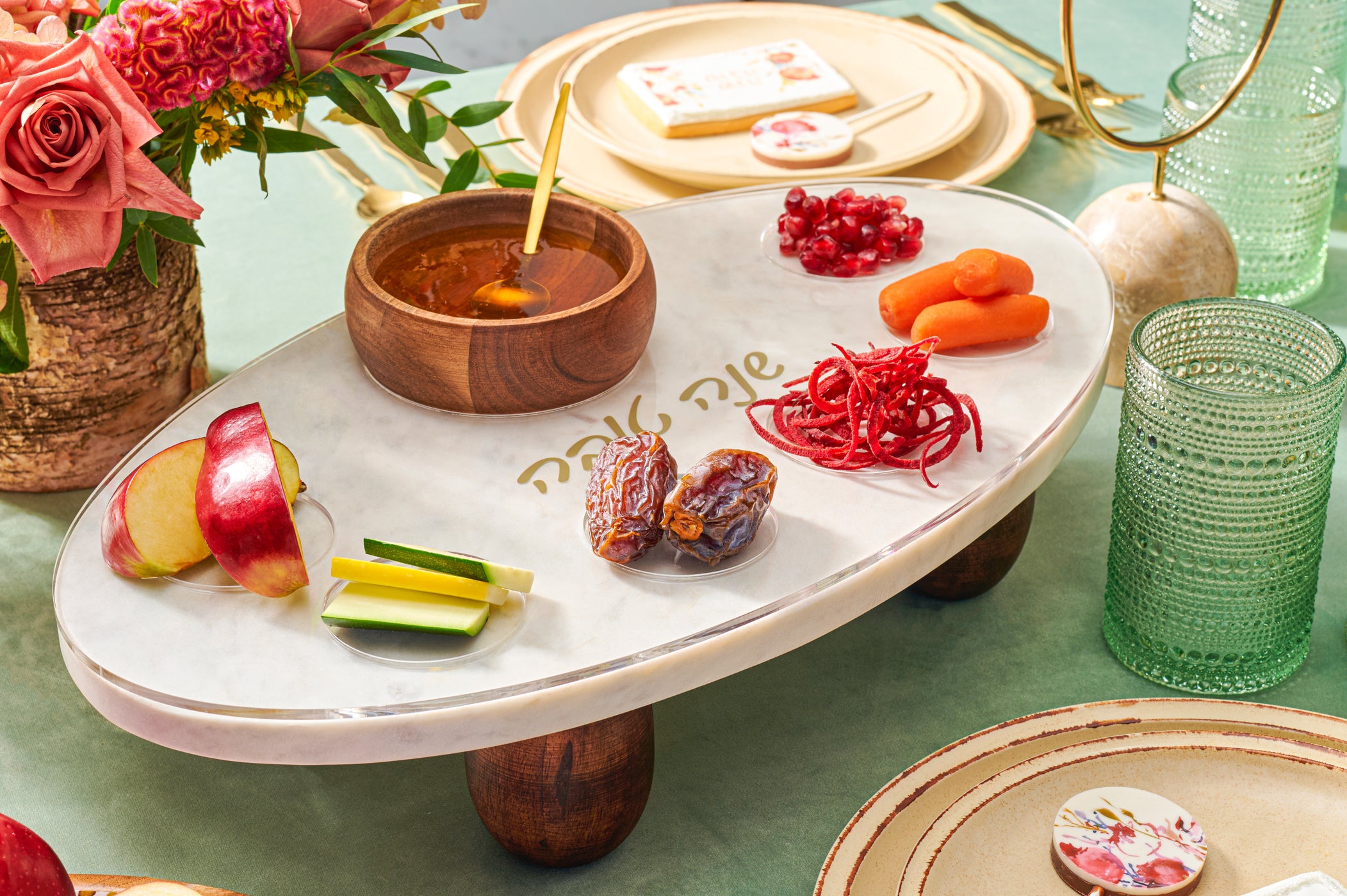 Marble Simanim Tray | Exclusive Rosh Hashana Gift — The Nuttery