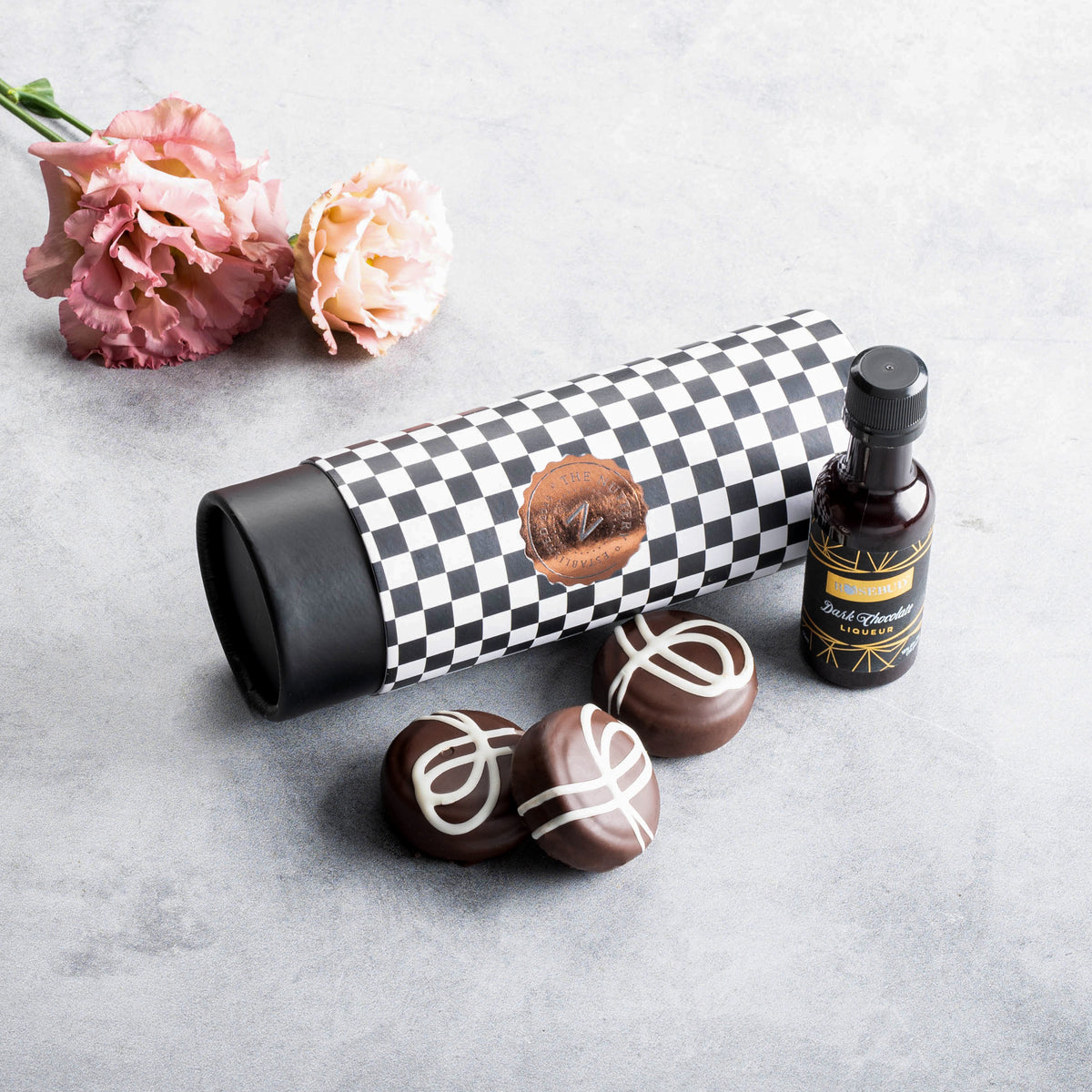 Purim-Themed Checkered Chocolate-Covered Oreos Gift Tube — The Nuttery